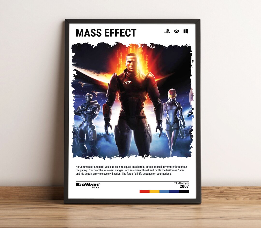 Mass Effect 2007 Poster Video Game Wall Art Print Gaming Gift A5-A4-A3 ...