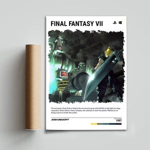 Final Fantasy VII 1997 Poster Video Game Wall Art Print Gaming Gift A5 ...