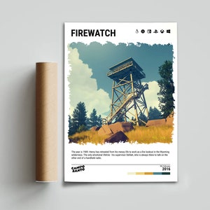 Firewatch (2016) Poster - Video Game Wall Art Print - Gaming Gift - A5 ...