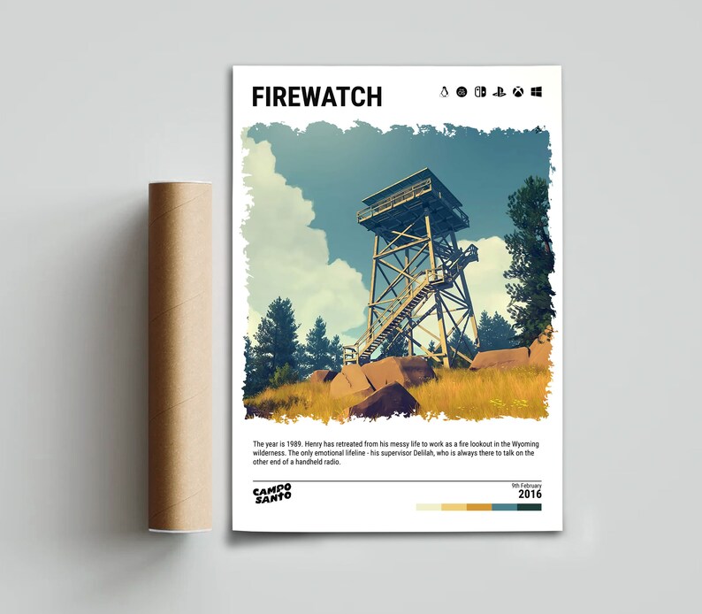 Firewatch (2016) Poster - Video Game Wall Art Print - Gaming Gift - A5 ...