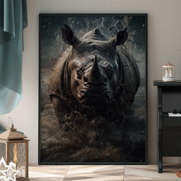 Rhino Poster - Etsy