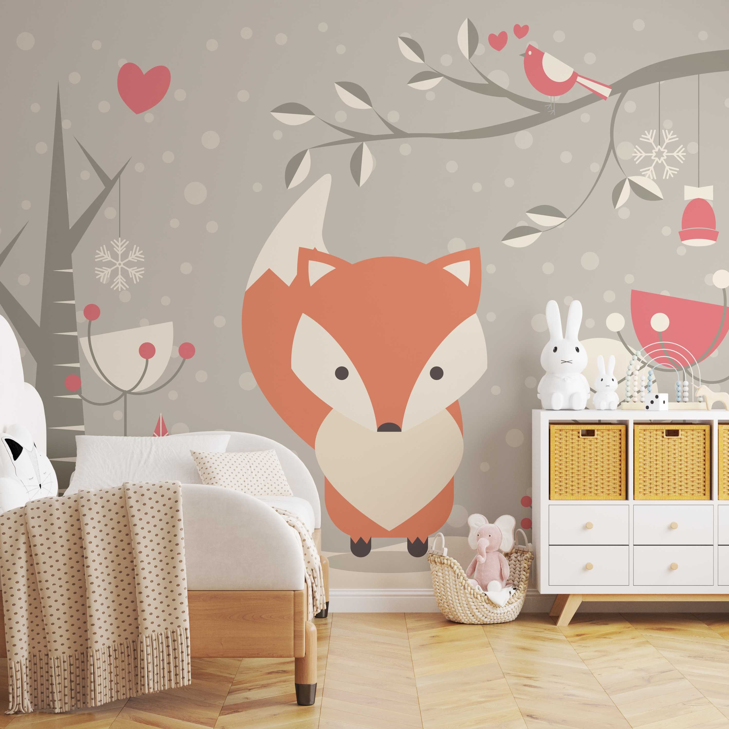 Playful Fox and His Friends: Photo Wallpaper for the Children's Room ...