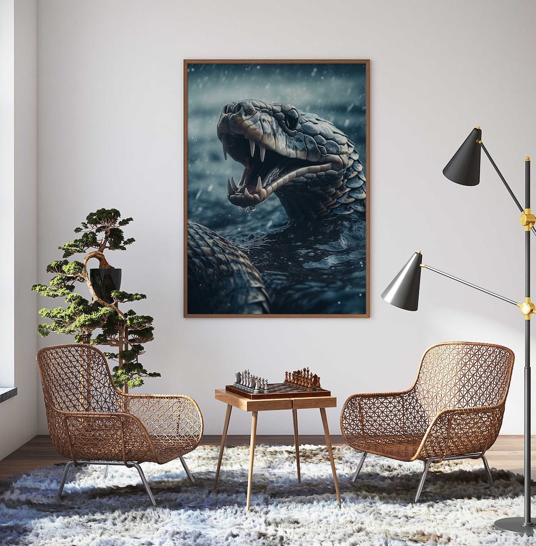 Cobra Portrait in the Water - Cobra Poster Premium AP3030 - Animal Art ...
