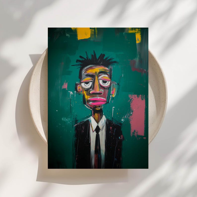 African American Black Man Poster, Black Art Prints, Abstract Oil ...
