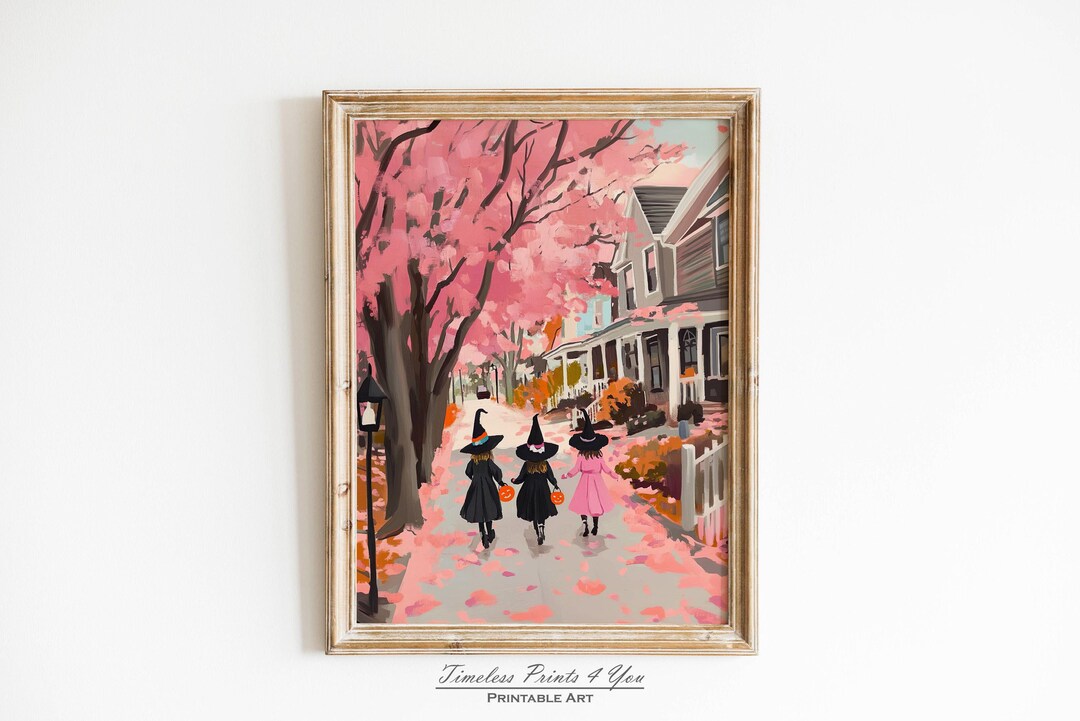 Cute Witch Print, Preppy Trendy Printable Art, Cute Halloween Print ...