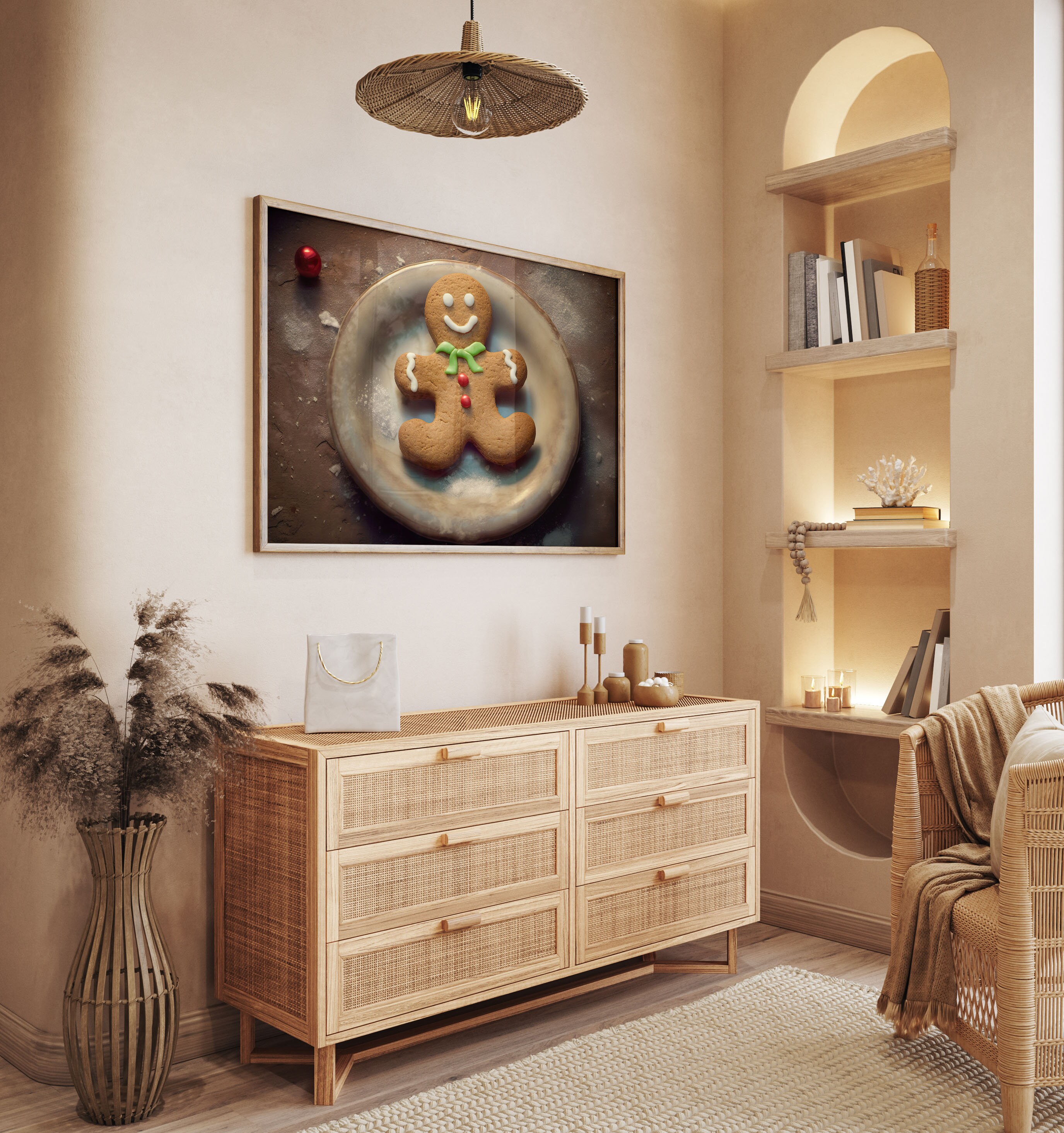 Gingerbread Man Art Gingerbread Wall Art Xmas Kitchen Decor - Etsy