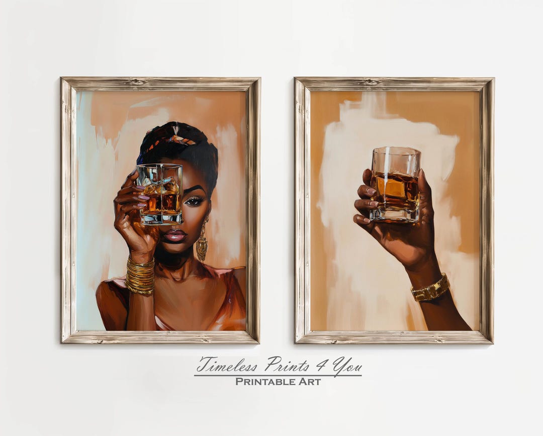 African American Drinking Art, Black Woman Drinking, Woman With Whiskey ...