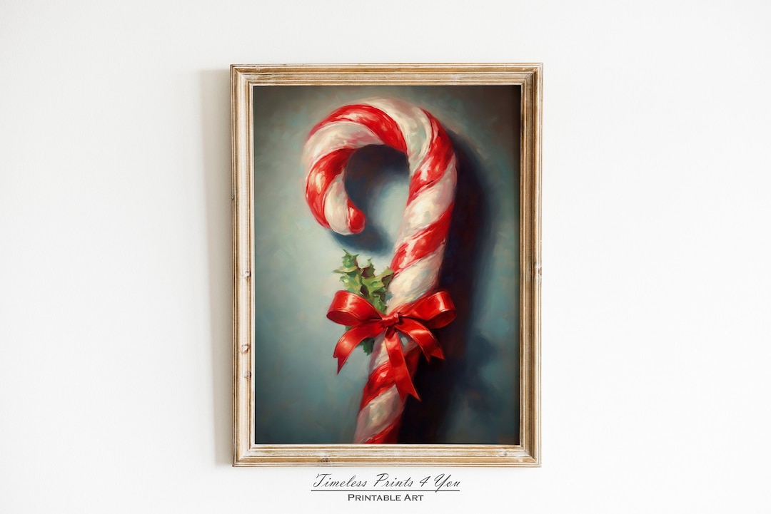 Candy Cane Printable, Candy Cane Wall Art, Christmas Candy Cane Decor ...