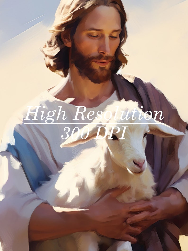 Jesus and Lamb, Jesus Painting, Jesus Wall Art, Modern Christian Art ...