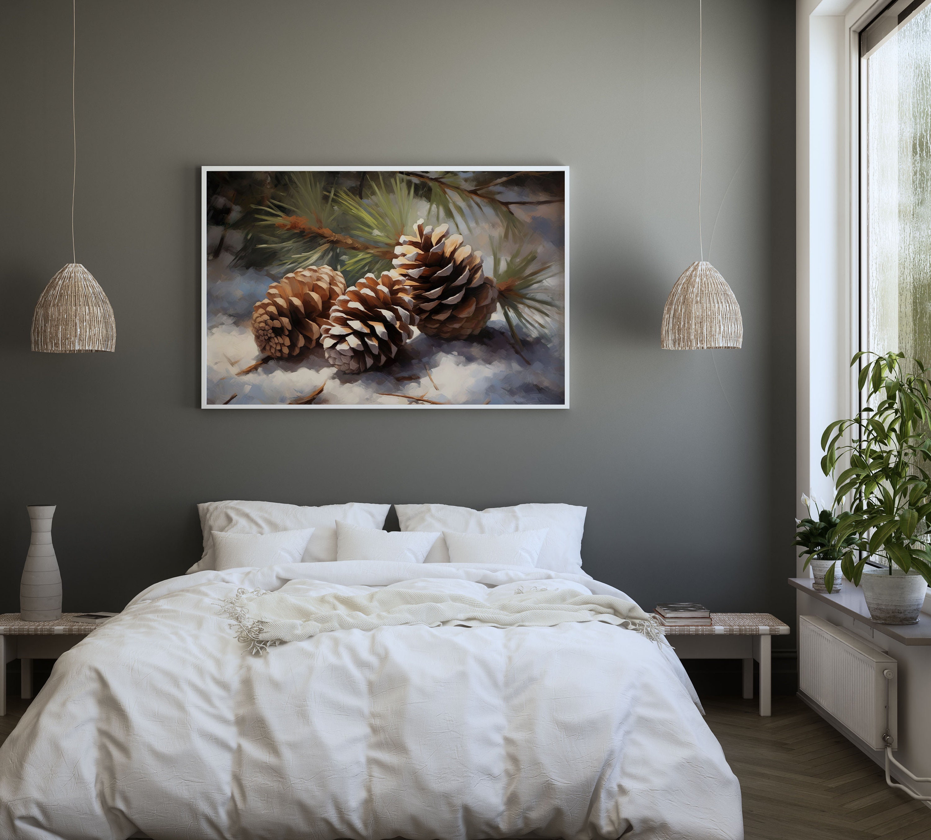 Pine Cone Wall Art, Pine Cone Printable, Pine Cone Print, Pine Cone Digital, Pine Cone Painting ...