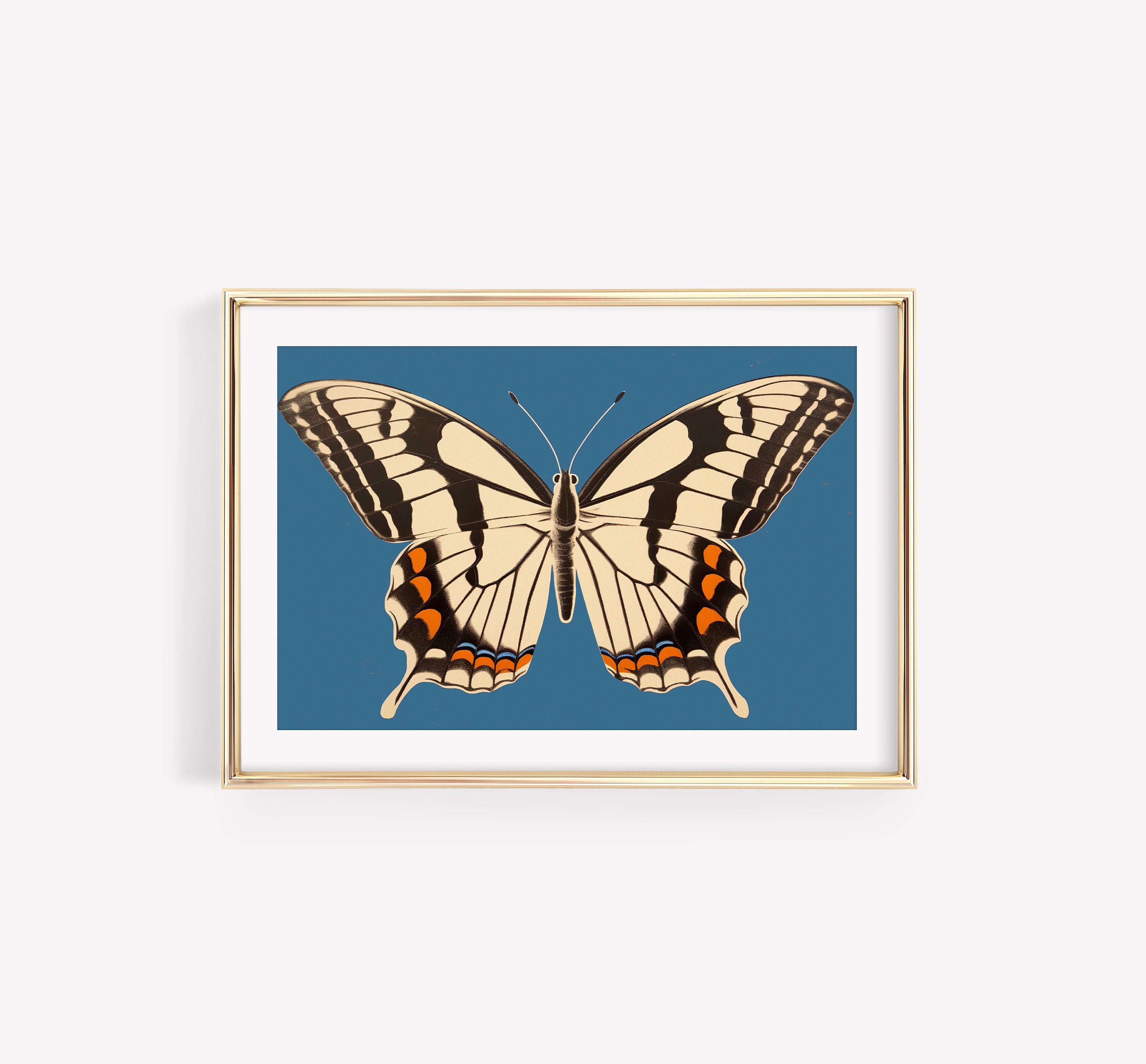 Blue Butterfly Art, Vintage Butterfly Print, Blue Butterfly Print ...