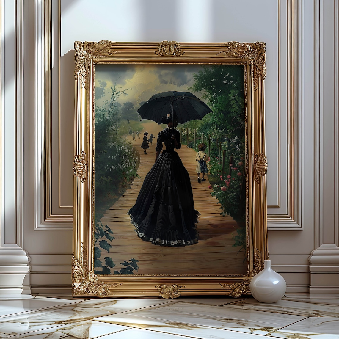 Victorian Print Black Girl, African Victorian Painting, Vintage Black ...