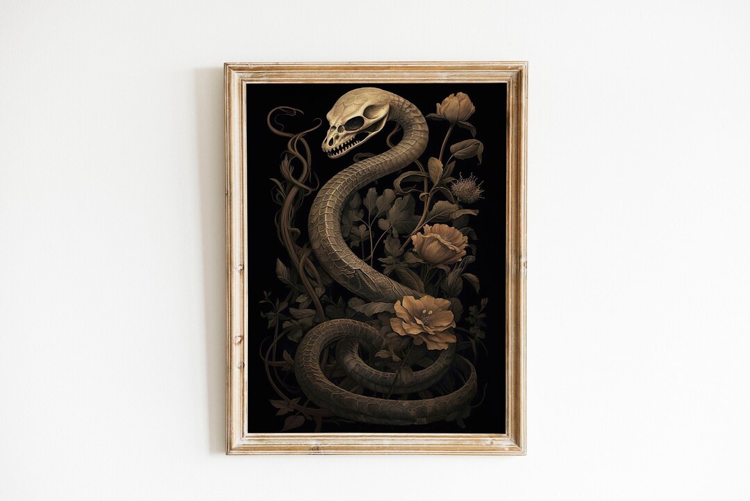 Botanical Creature, Dark Cottagecore Art, Moody Botanical Art, Dark ...