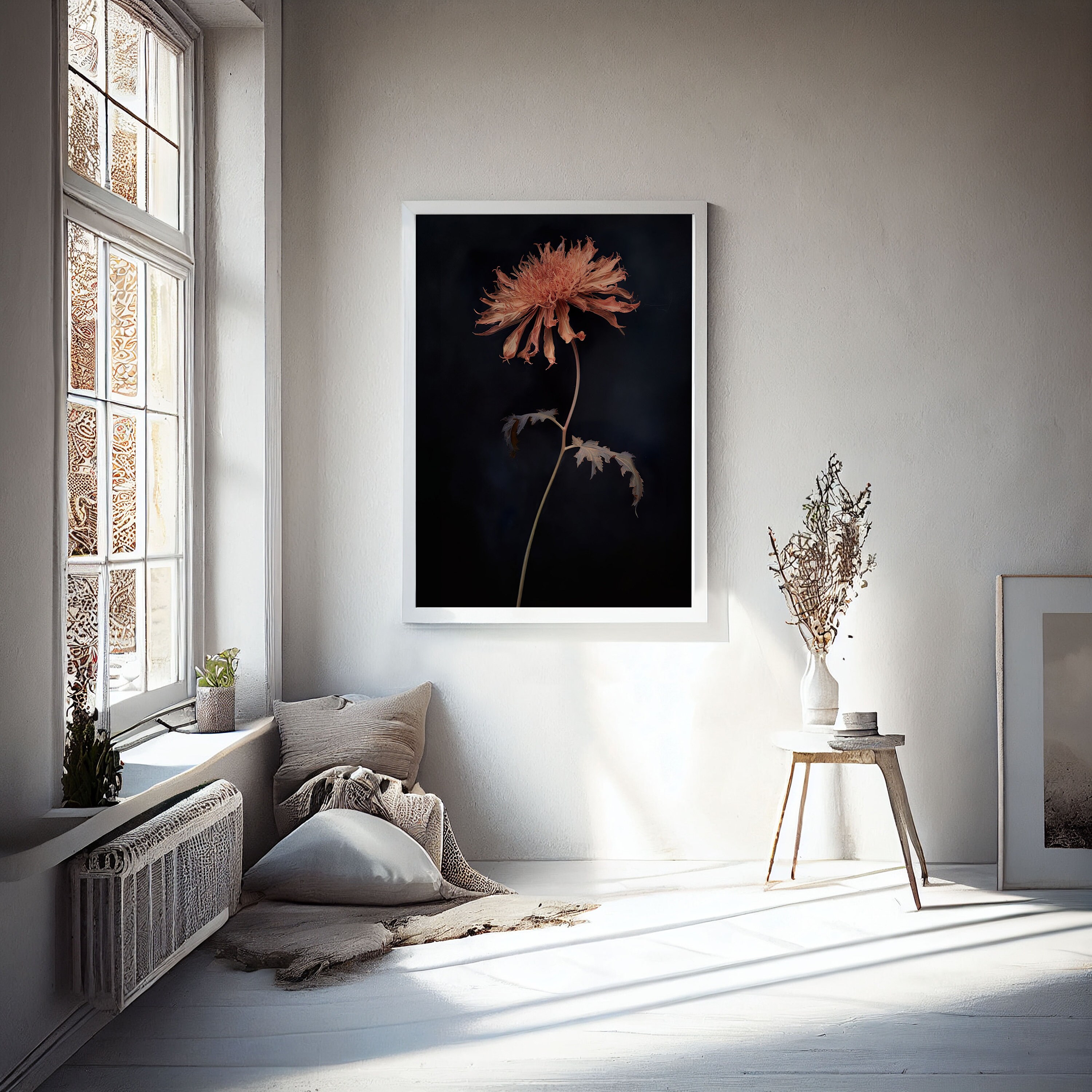 Dark Botanical Photo, Moody Floral Art, Dark Flowers Print, Dark ...