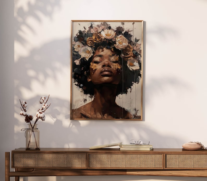 Printable Oil Paintings of Black Women Wall Art, African American Women, African American ...