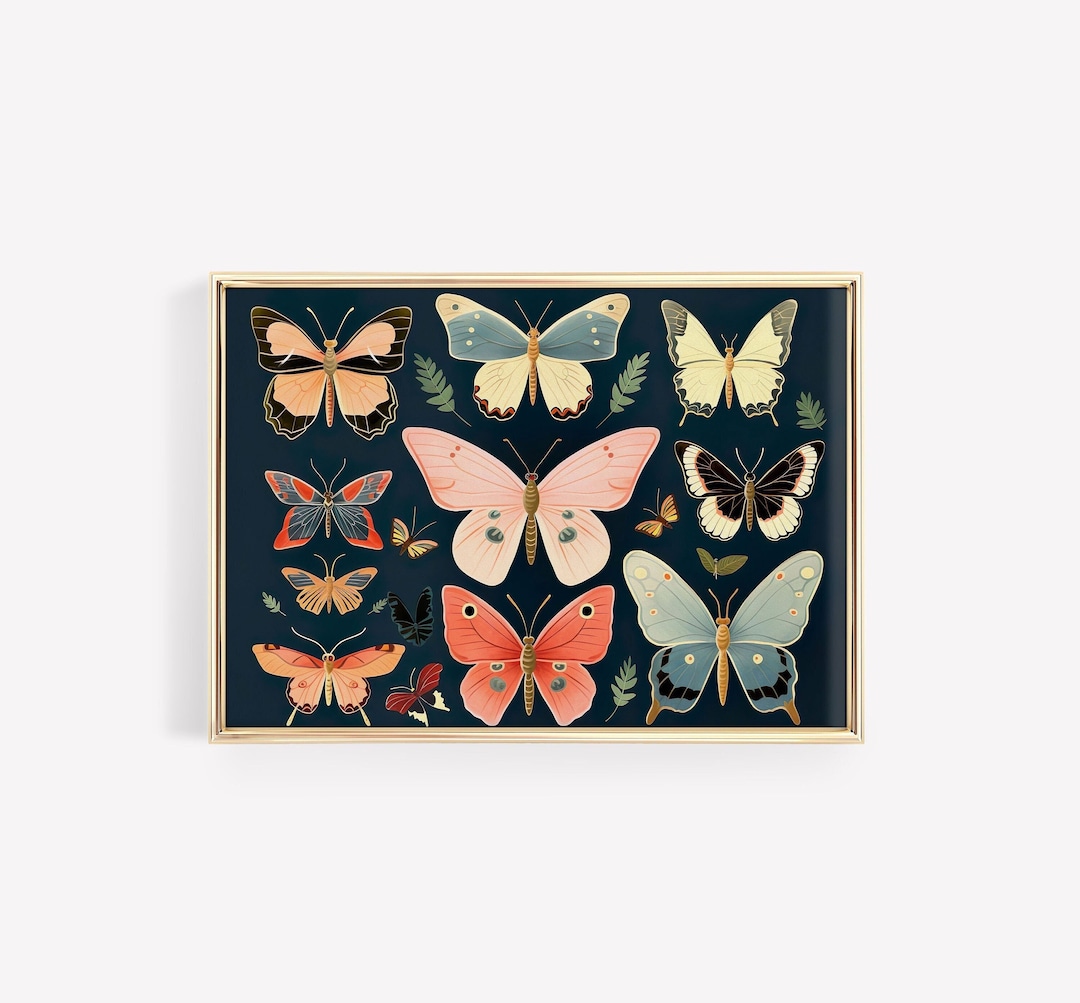 Boho Butterfly Art, Boho Butterfly Print, Butterfly Wall Art Nursery ...