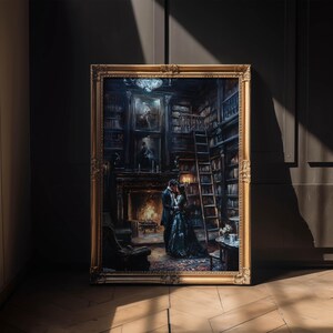 Dark Academia Library Wall Art, Dark Aesthetic Books Wall Art, Print ...