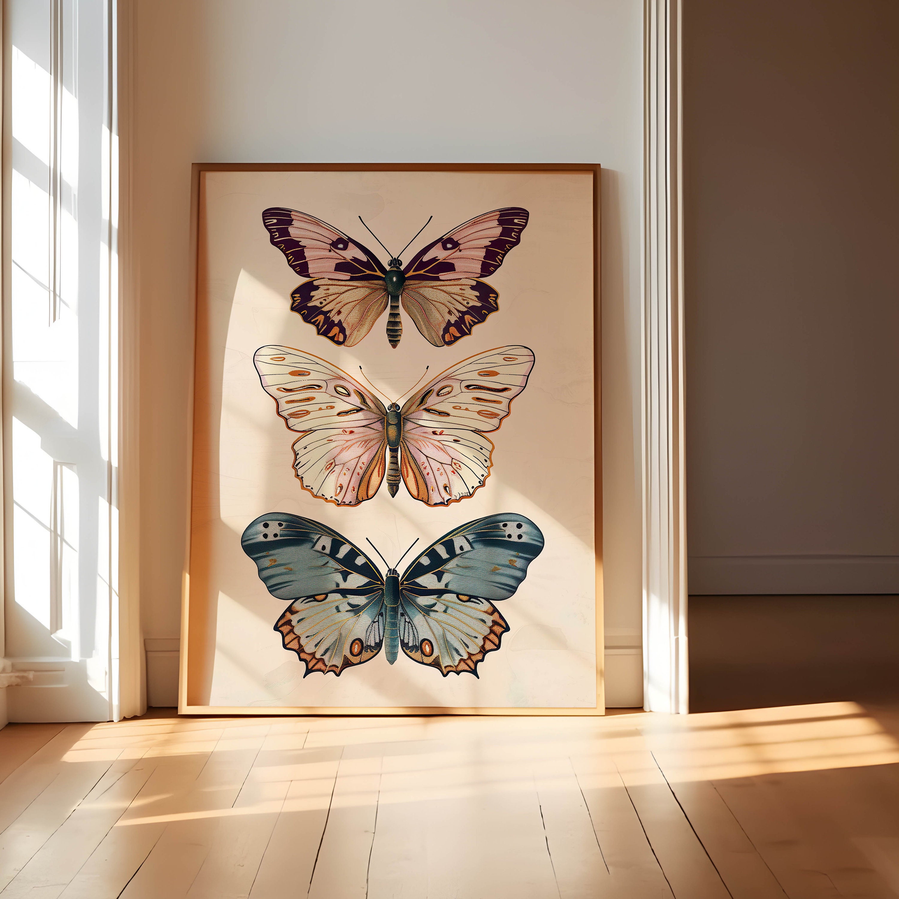 Butterfly Print Set of 4, Butterfly Picture Print, Kids Butterfly Print ...