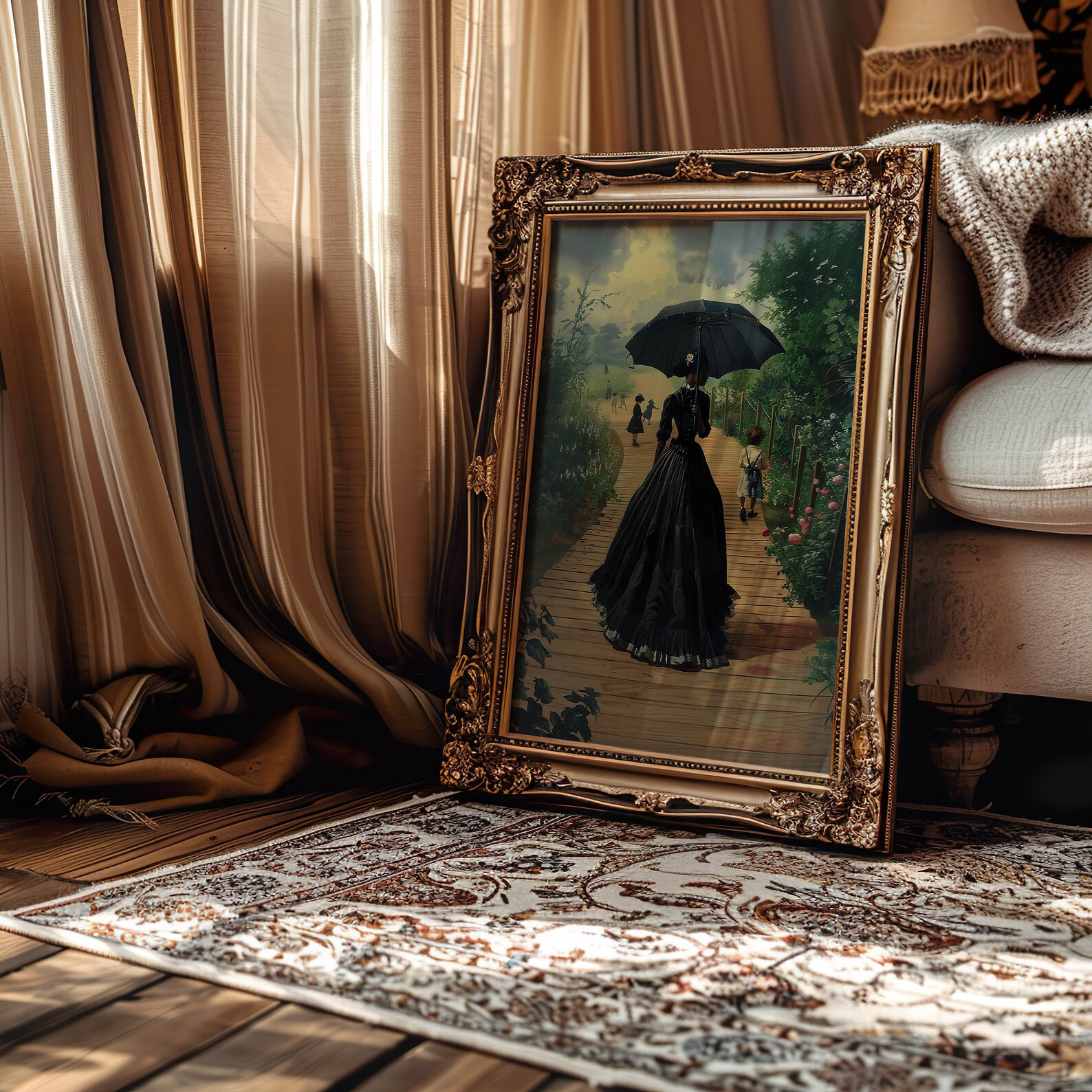 Victorian Print Black Girl, African Victorian Painting, Vintage Black ...