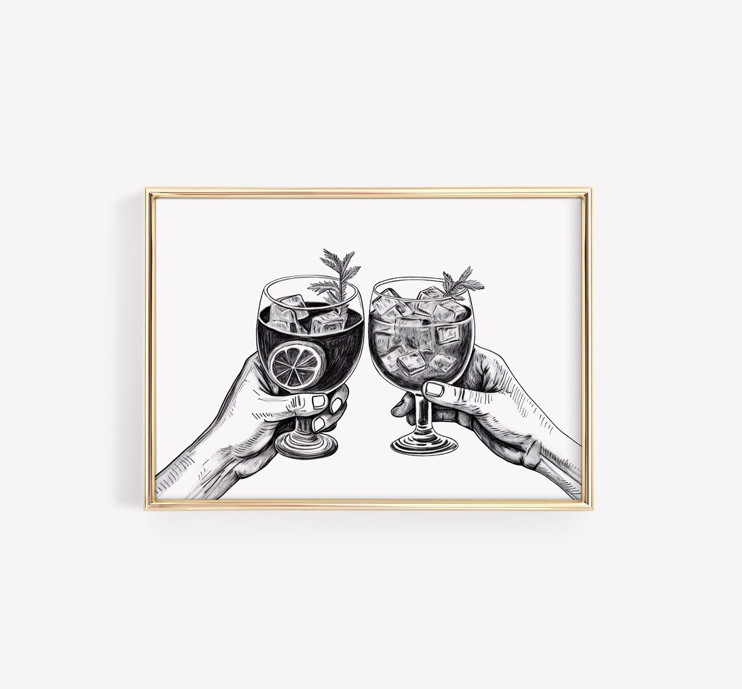Cheers Wall Art, Drink Cheers Print, Vintage Cheers Art, Cheers ...