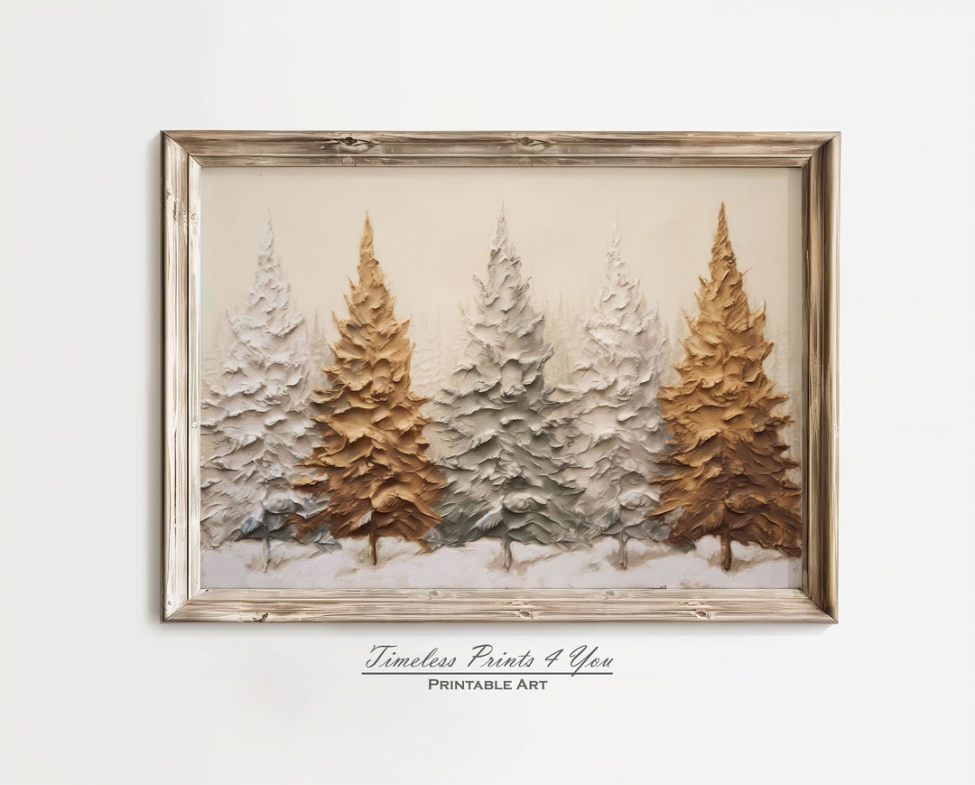 Winter Forest Prints, Winter Scene Print, Pine Tree Print, Pine Tree ...