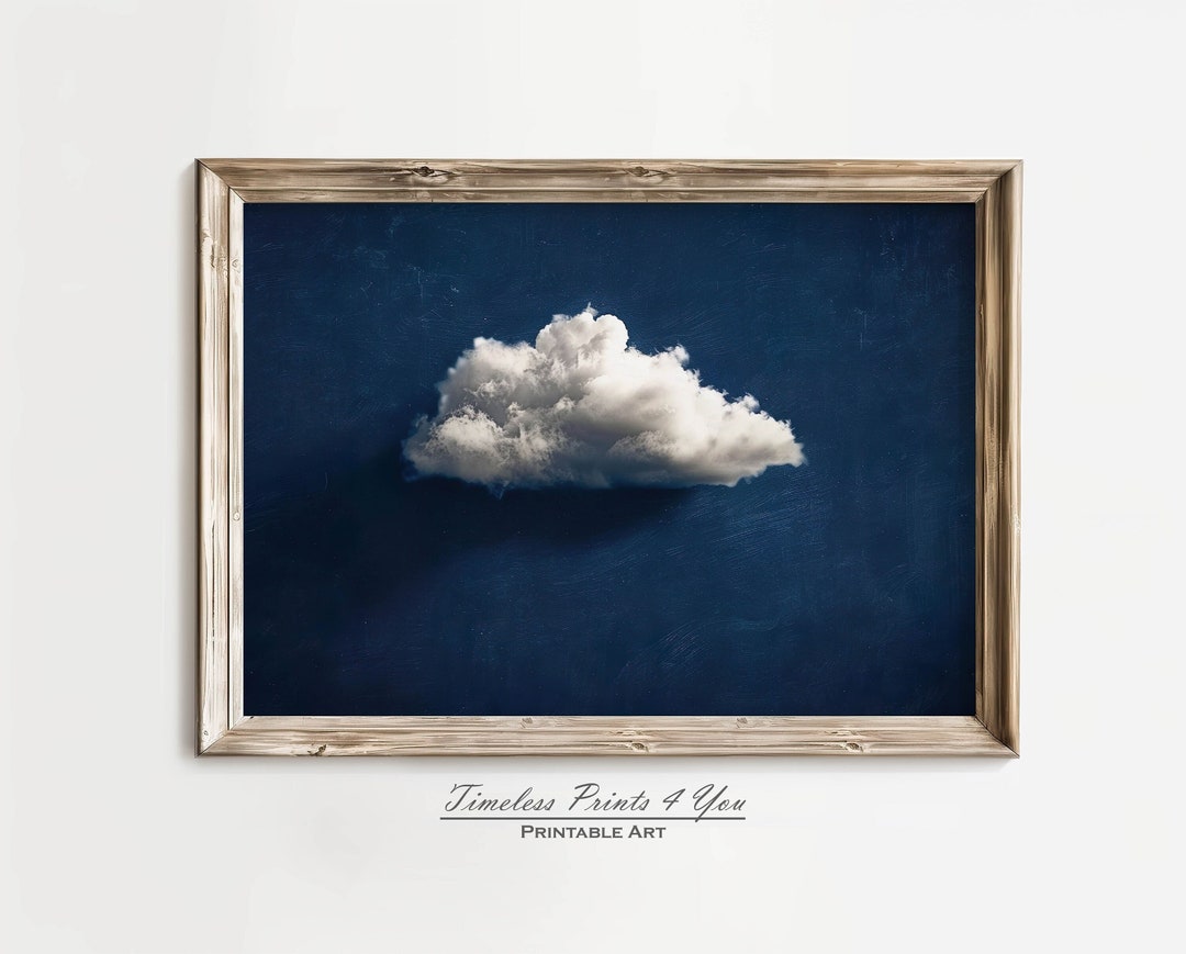 Printable Cloud Art, Downloadable Print Cloud, Cloud Vintage Art Print ...