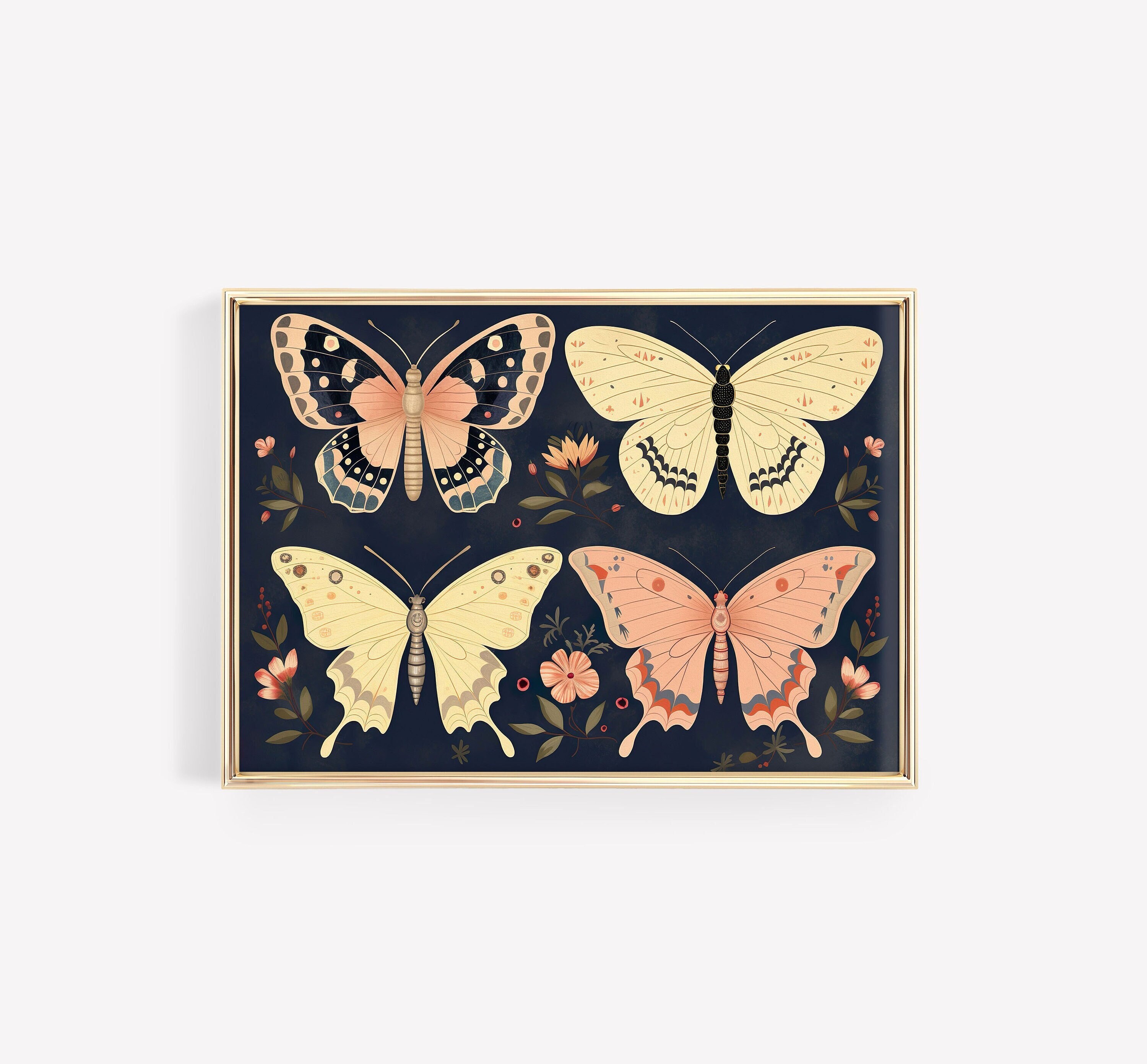 Boho Butterfly Art, Boho Butterfly Print, Butterfly Wall Art Nursery ...