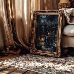Dark Academia Library Wall Art, Dark Aesthetic Books Wall Art, Print ...