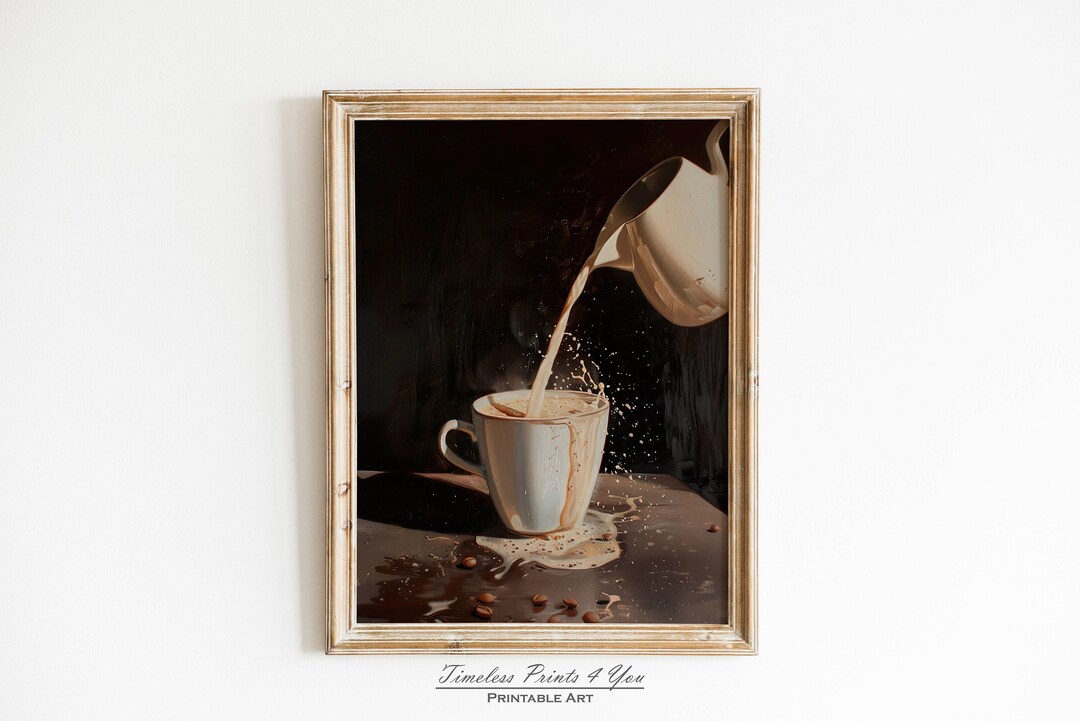 Coffee Print Painting, Digital Paint Vintage Coffee, Coffee Shop Prints ...