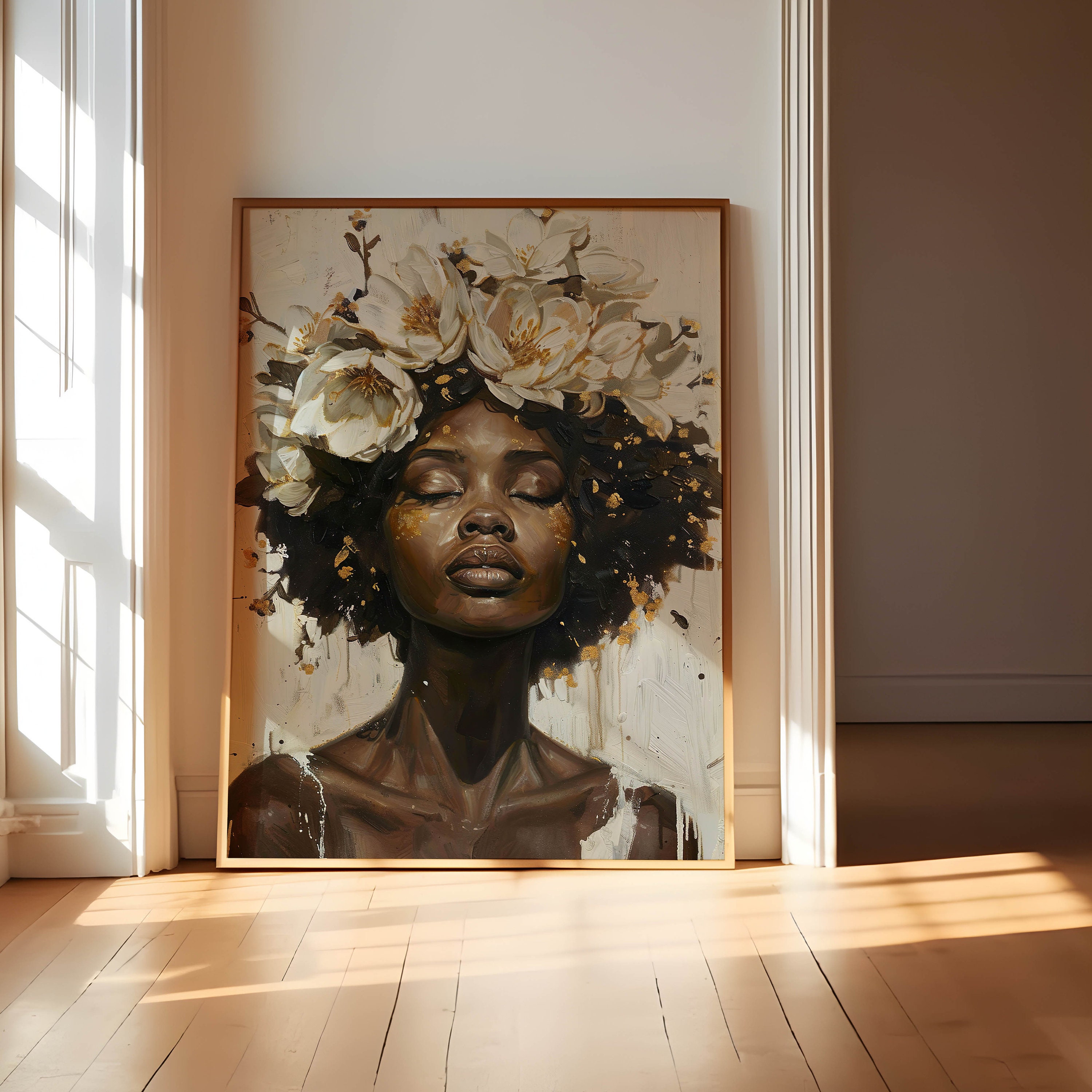 Printable Oil Paintings of Black Women Wall Art, African American Women, African American ...