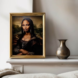 Black Woman Renaissance Art, Vintage Black Girl Print, Moody African ...