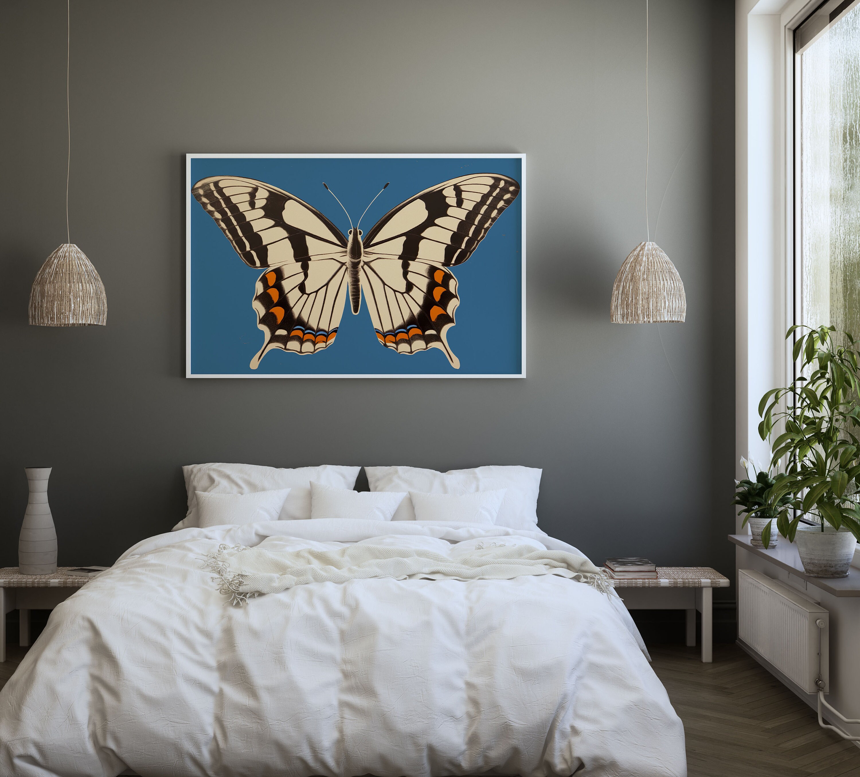 Blue Butterfly Art, Vintage Butterfly Print, Blue Butterfly Print ...