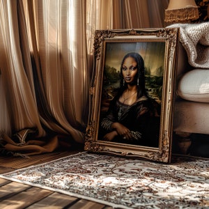 Black Woman Renaissance Art, Vintage Black Girl Print, Moody African ...