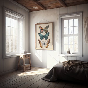 Boho Butterfly Art, Floral Butterfly Art, Boho Butterfly Print ...