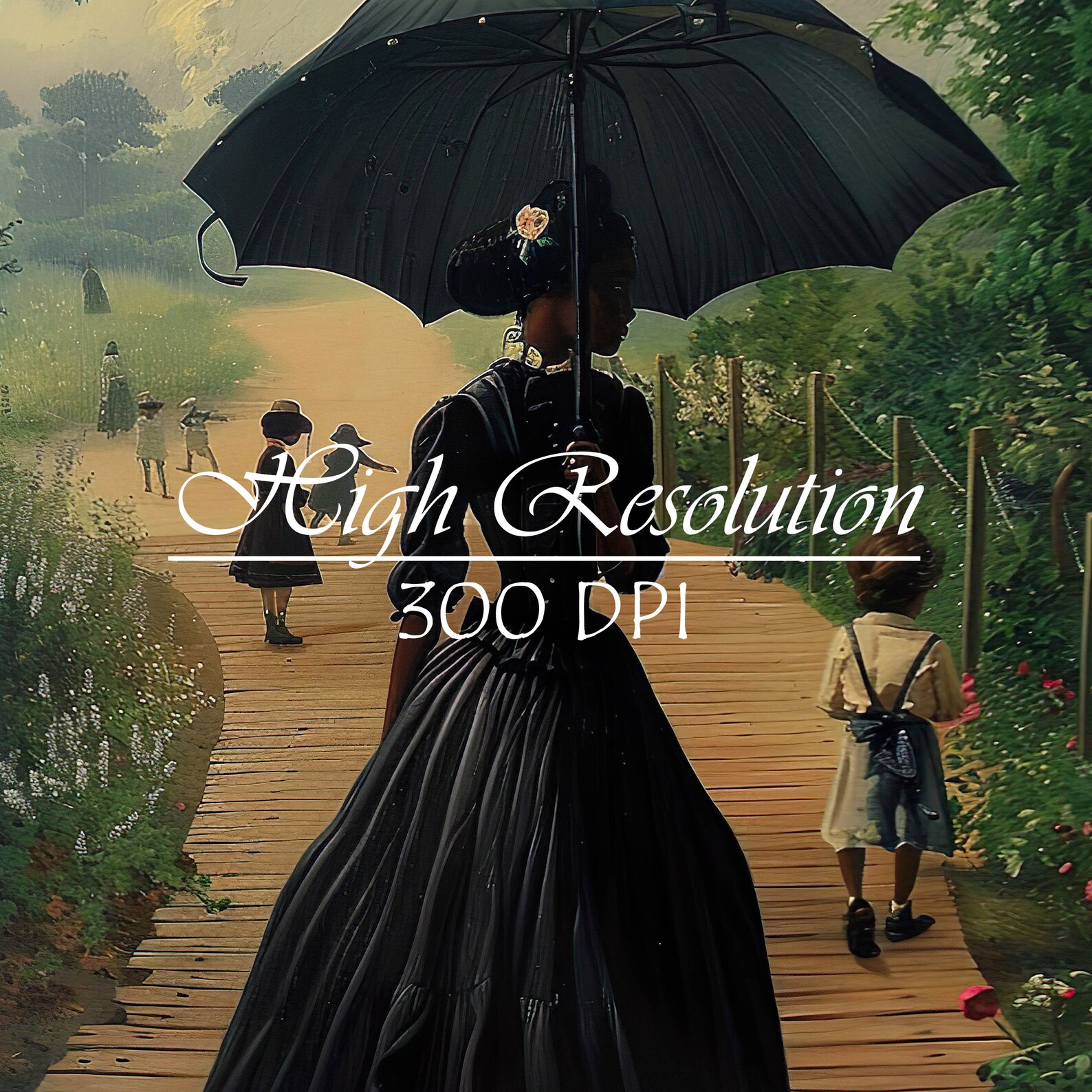 Victorian Print Black Girl, African Victorian Painting, Vintage Black ...