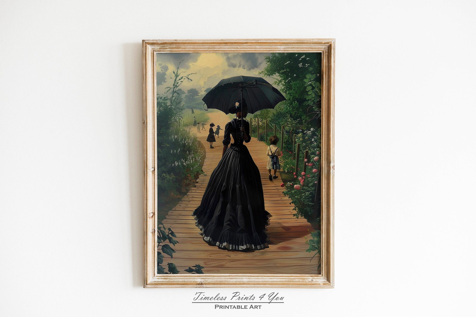 Victorian Print Black Girl, African Victorian Painting, Vintage Black ...