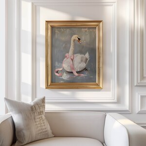 Swan Wall Art Print, Coquette Wall Art Print, Pink Coquette Room Decor ...