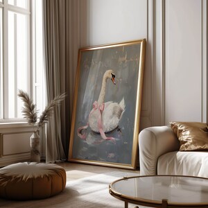 Swan Wall Art Print, Coquette Wall Art Print, Pink Coquette Room Decor ...