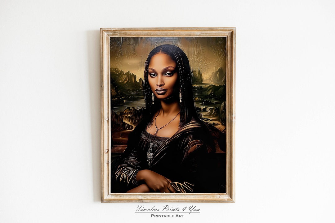 Black Woman Renaissance Art, Vintage Black Girl Print, Moody African ...