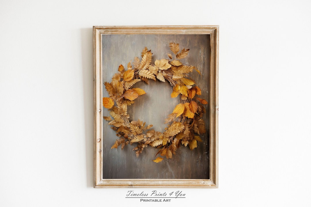 Fall Wall Decor Printable, Wreath Art Printable, Fall Wreath Art ...