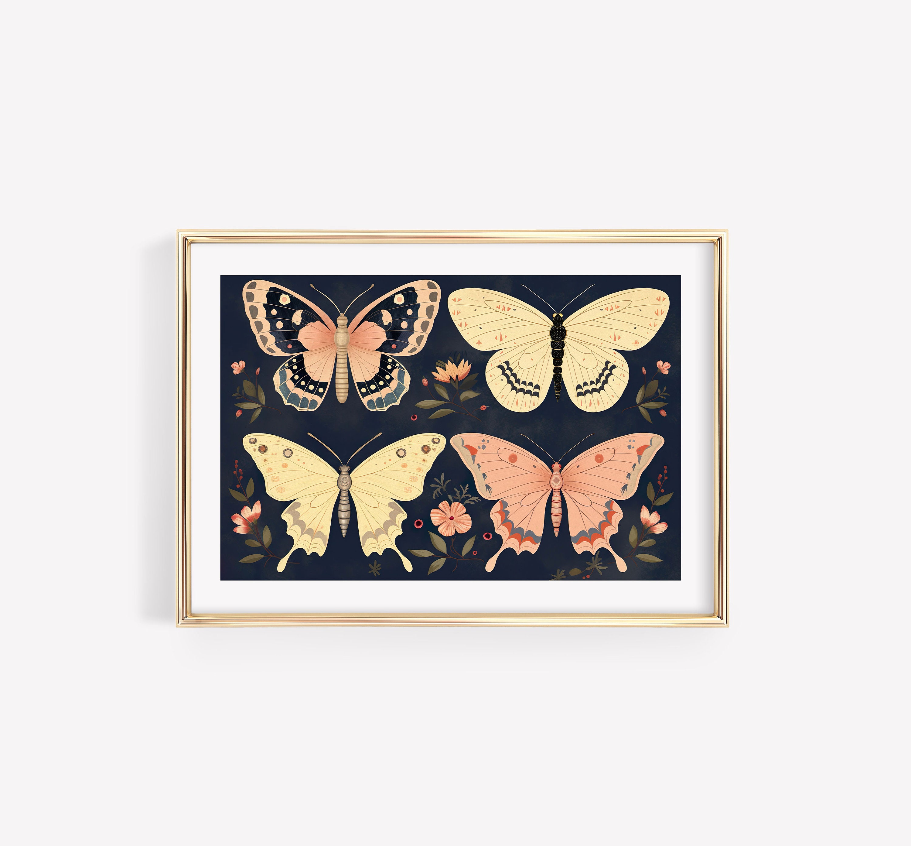 Boho Butterfly Art, Boho Butterfly Print, Butterfly Wall Art Nursery ...