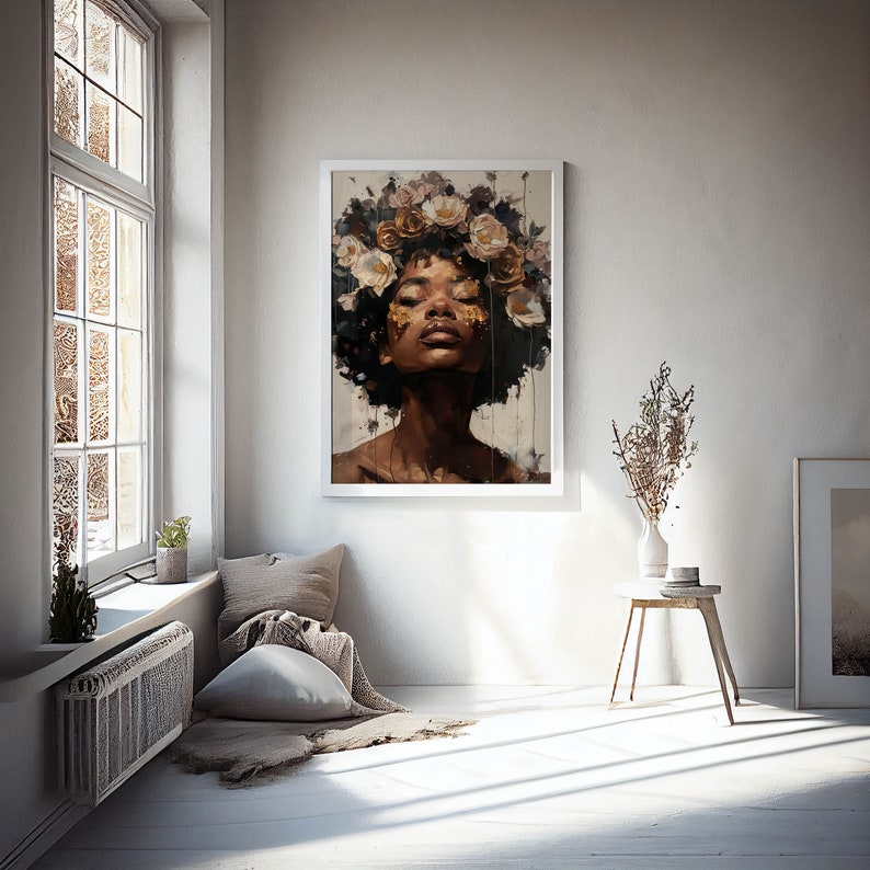 Printable Oil Paintings of Black Women Wall Art, African American Women, African American ...