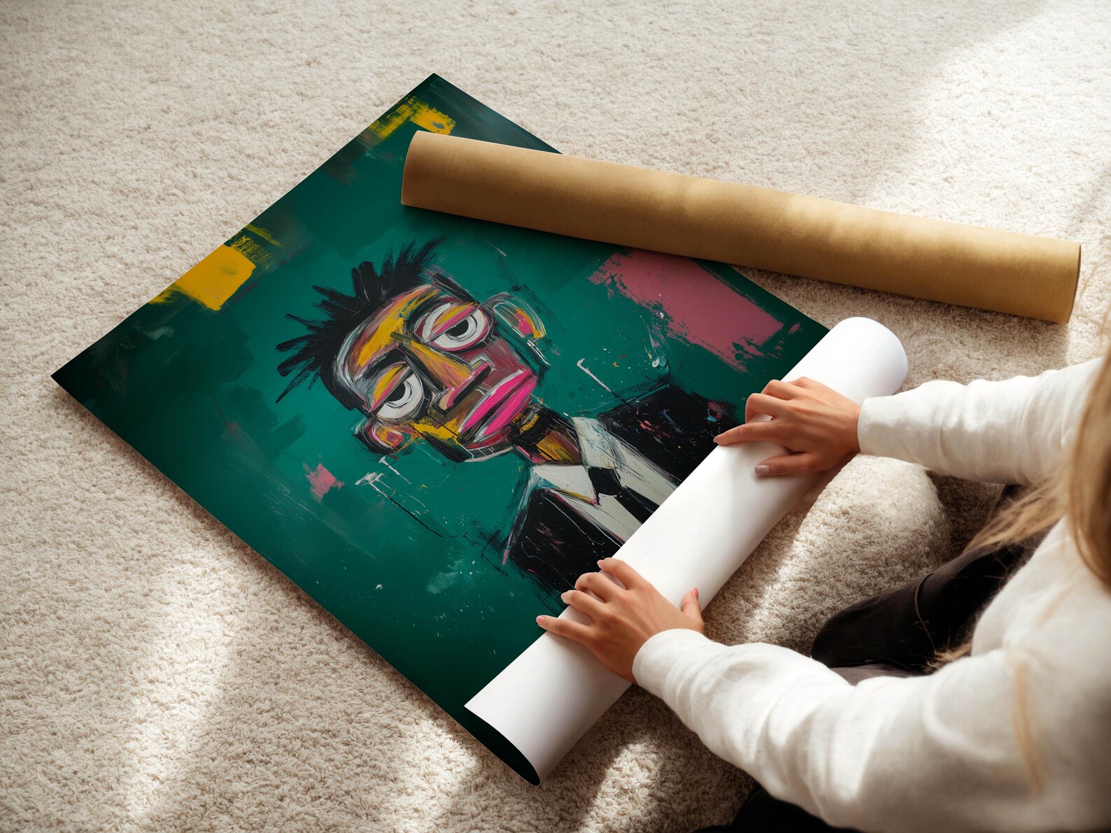 African American Black Man Poster, Black Art Prints, Abstract Oil ...