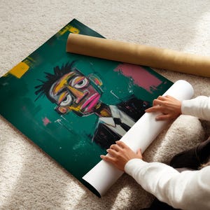 African American Black Man Poster, Black Art Prints, Abstract Oil ...