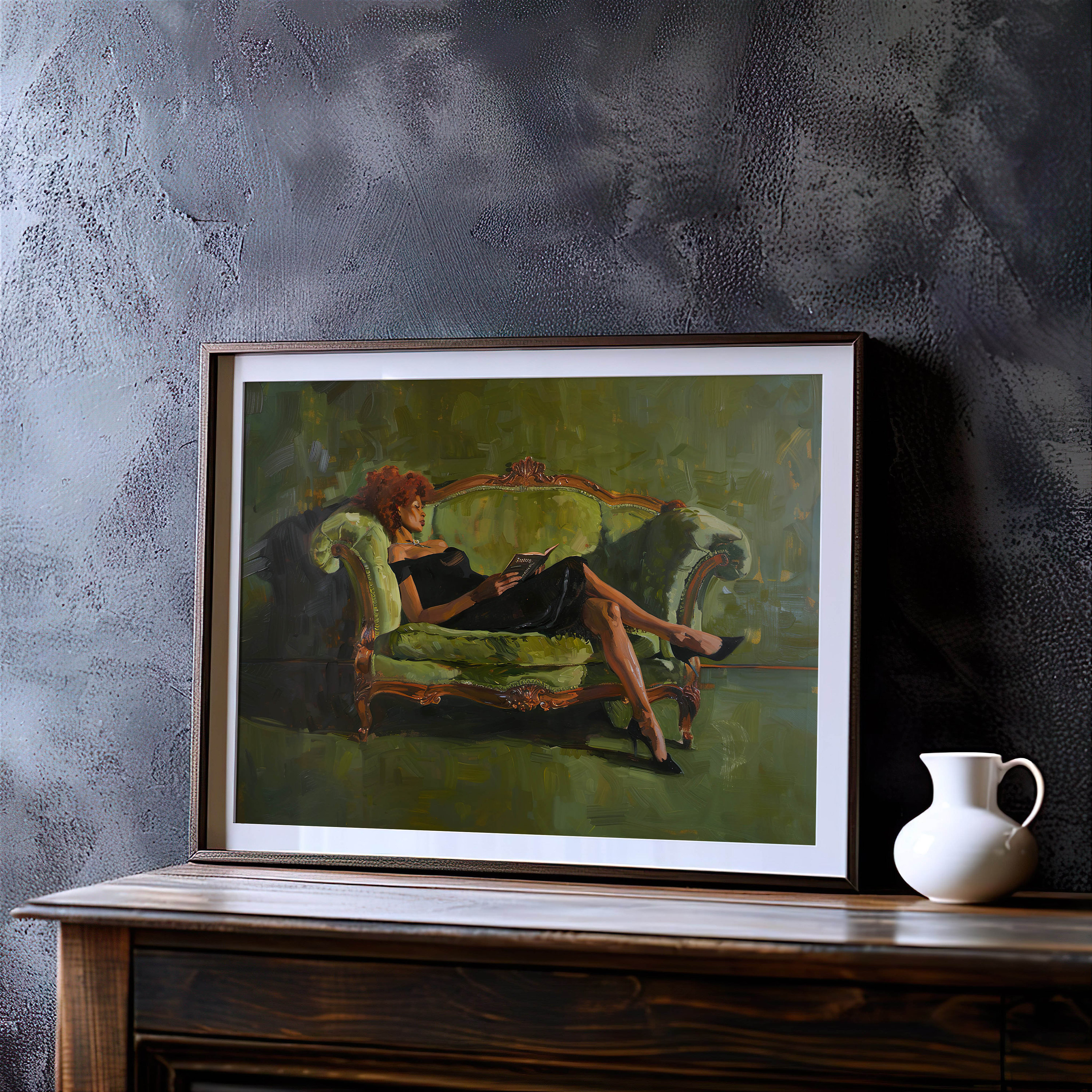 African American Woman Reading Book, Downloadable Art Black Woman ...