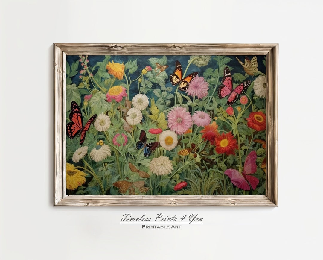 Floral Butterfly Art, Boho Butterfly Art, Boho Butterfly Print ...