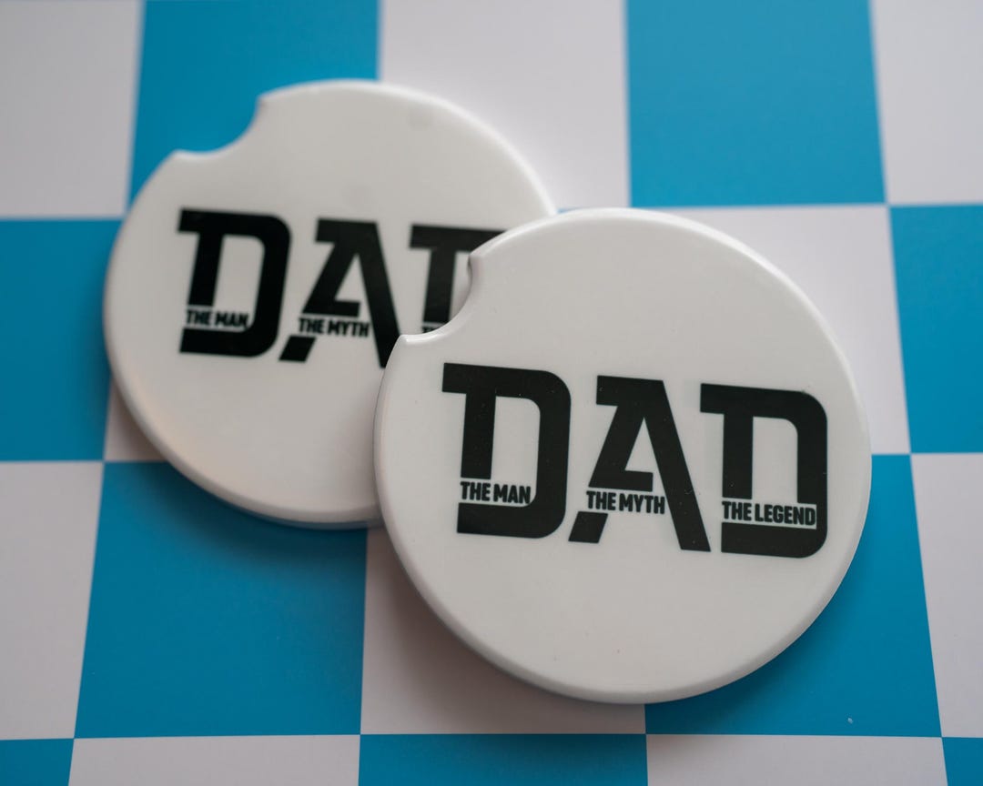 DAD Ceramic Car Coasters (set of 2) - Father's Day Gift - Etsy
