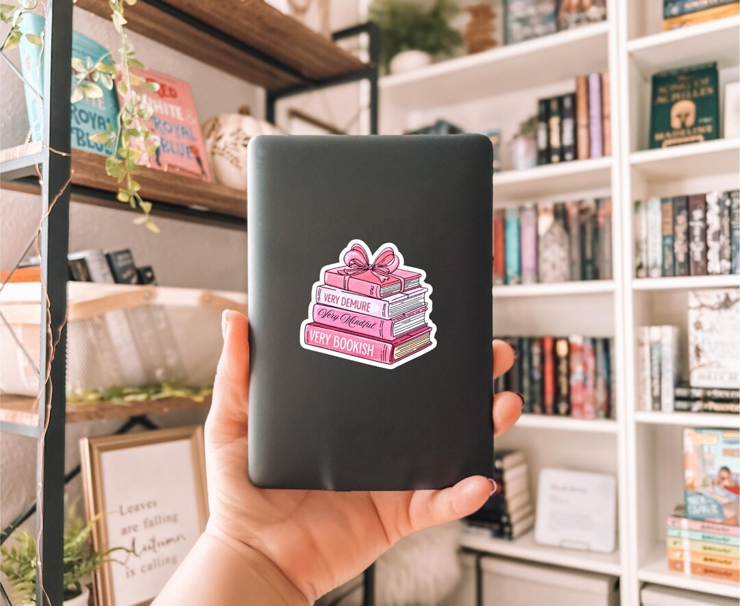 Very Demure Book Stack Sticker: Bookish Kindle Reader Gift - Etsy