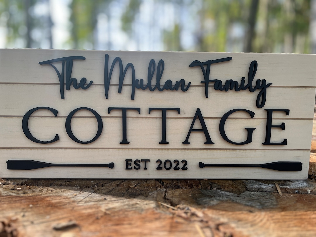 Personalized Family Cottage Sign Custom Wood Sign Lakehouse Sign ...