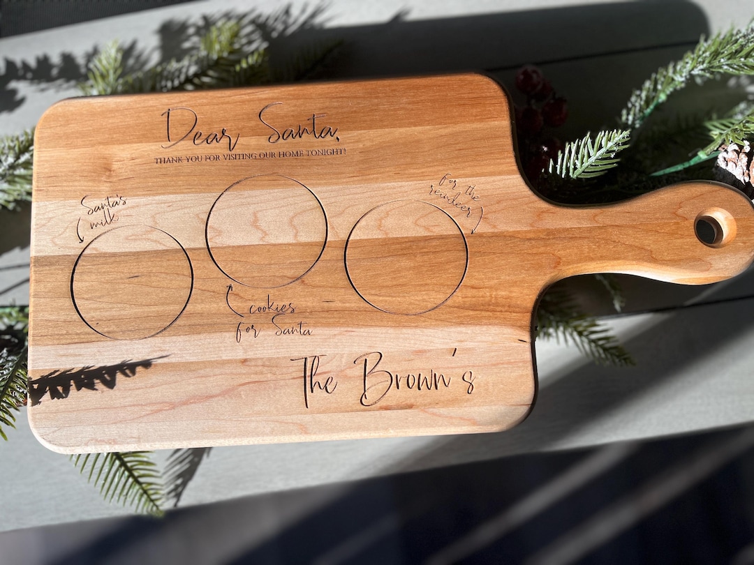 Santa Christmas Eve Cookies and Milk Plate | Reindeer Food | Santa Tray ...